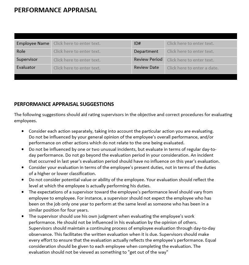 Performance Appraisal Tools For Employee Review And Assessment